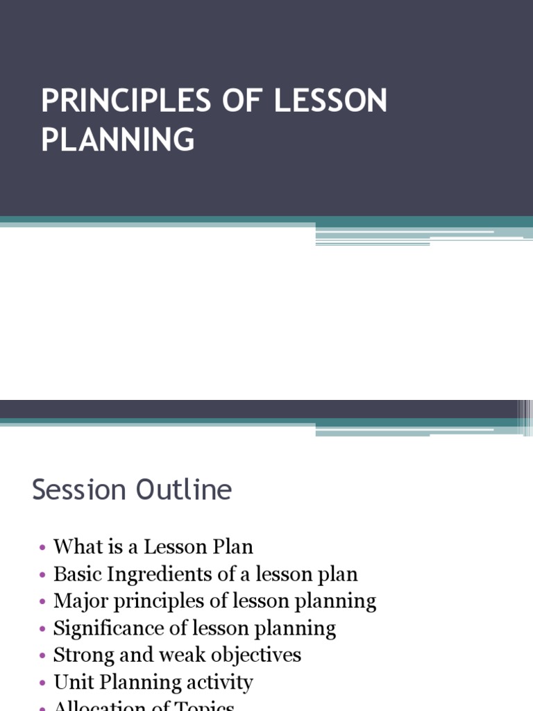 Principles of Lesson Planning | PDF | Lesson Plan | Psychological Concepts