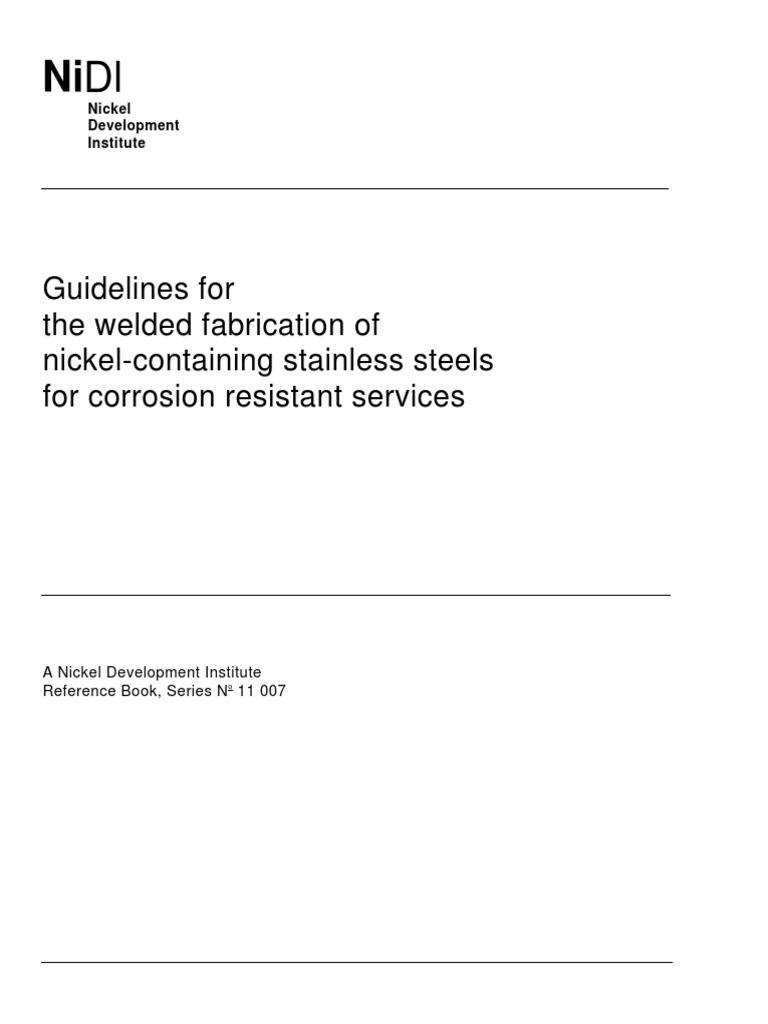 Guidelines For The Welded Fabrication of Nickel-Containing Stainless ...