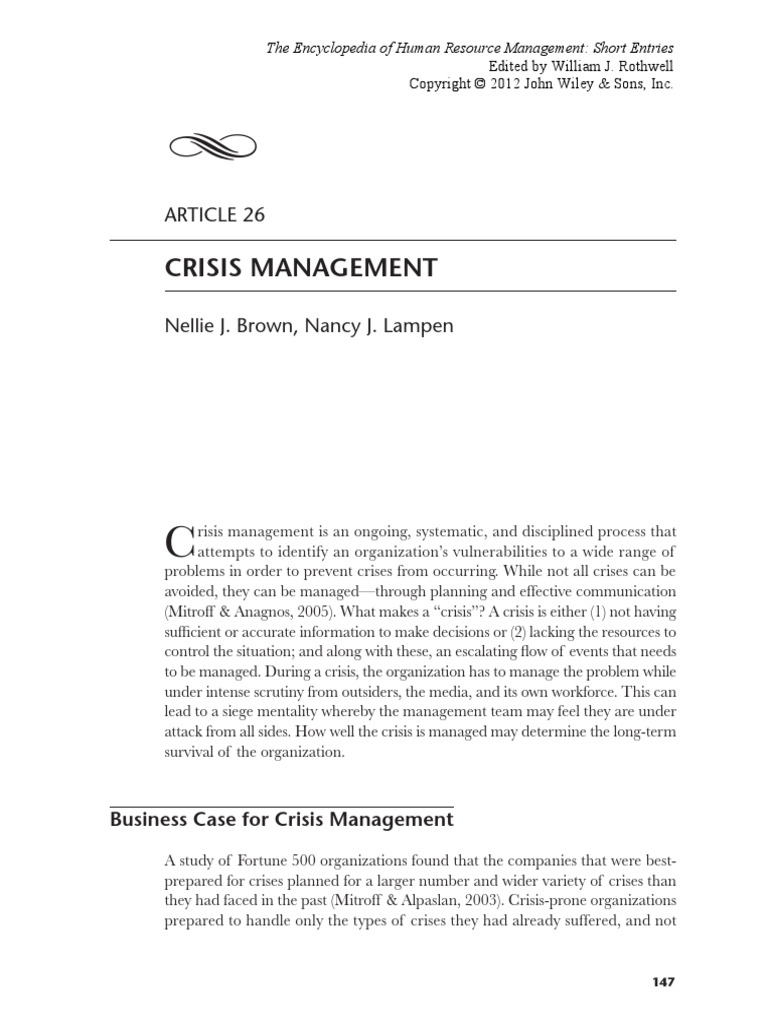 Crisis Management PDF | PDF | Crisis Management | Vulnerability (Computing)
