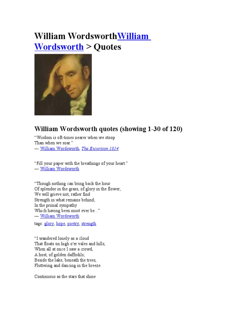 William Wordsworth Quotes, Info | PDF | British Literature | British Poetry