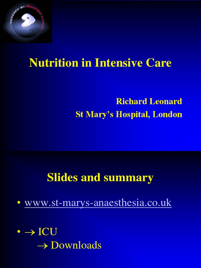 Nutrition in Intensive Care: An Expert Summary of Key Considerations ...