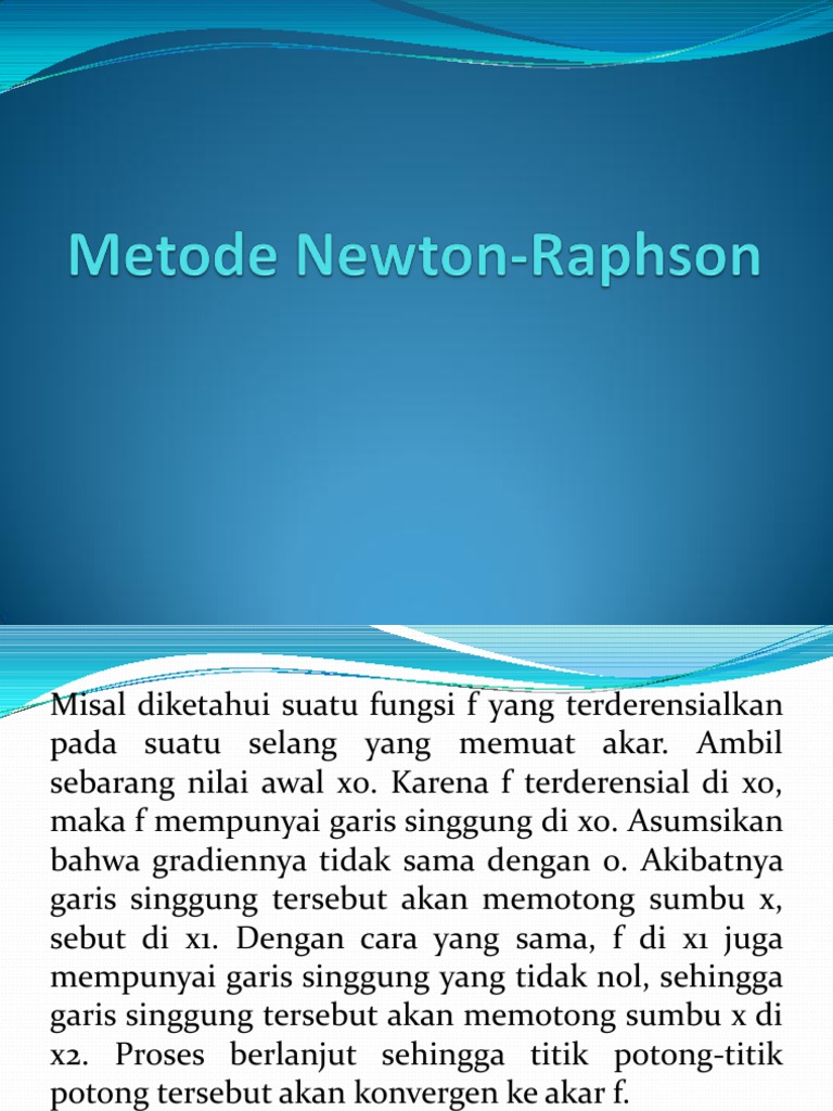Metode Newton Raphson | PDF | Metode & Bahan Ajar