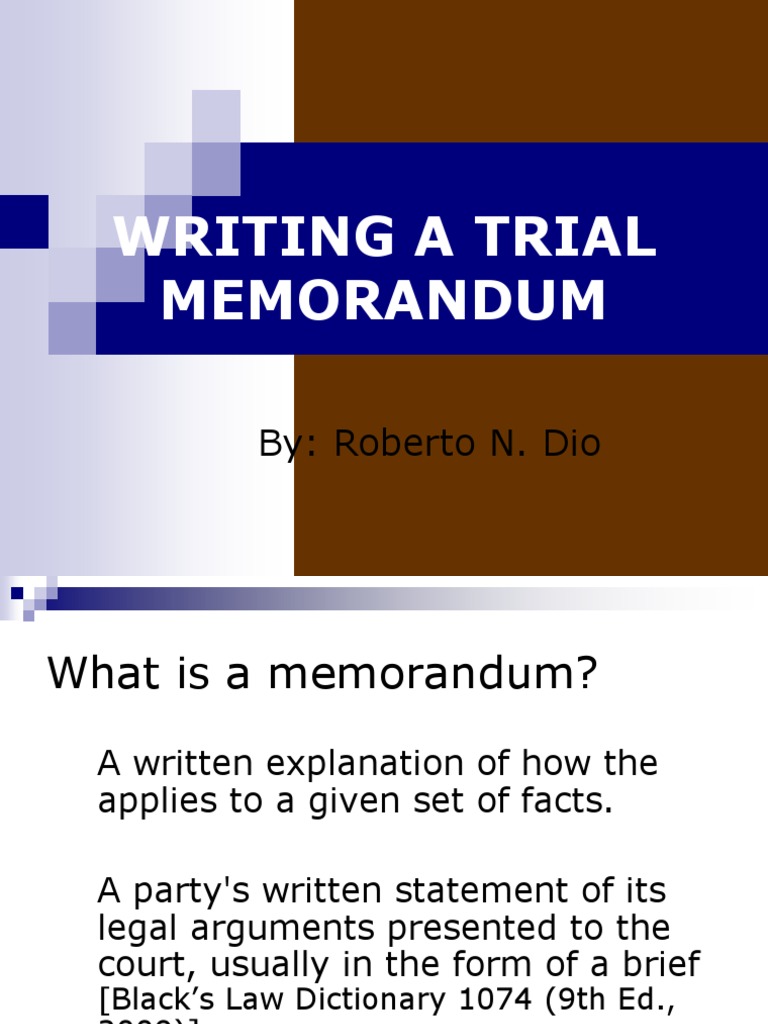 Writing an Effective Trial Memorandum | PDF