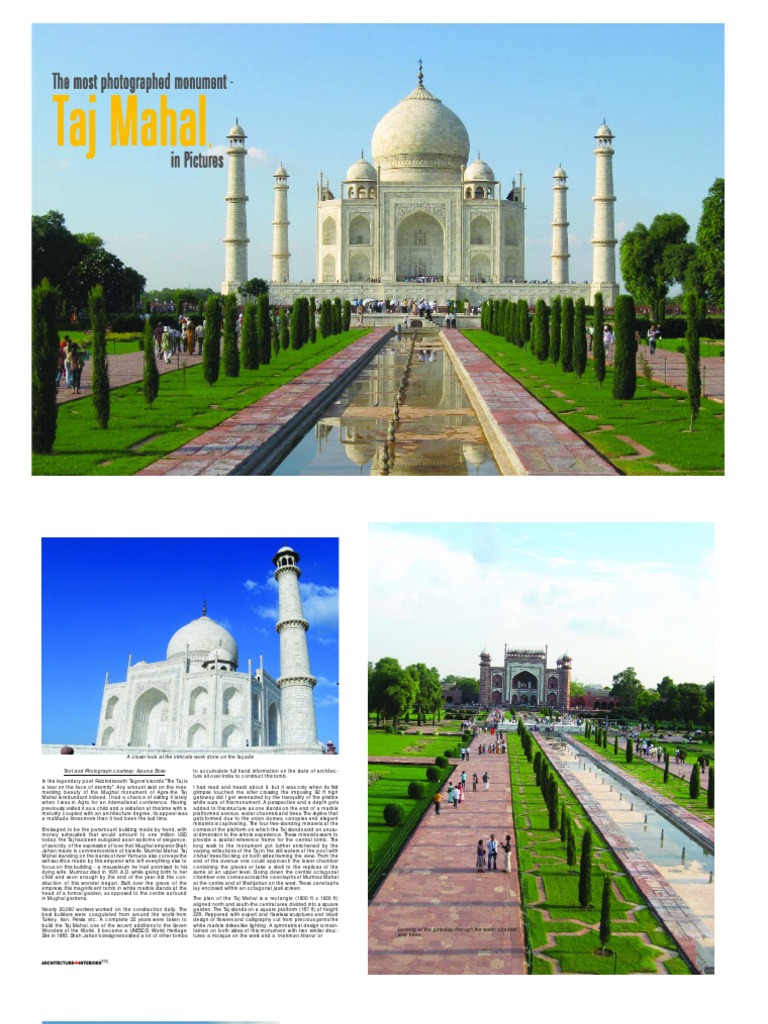 The Most Photographed Monument - : Taj Mahal | PDF
