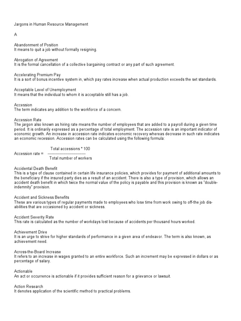 Jargons HRM | PDF | Affirmative Action | Trade Union