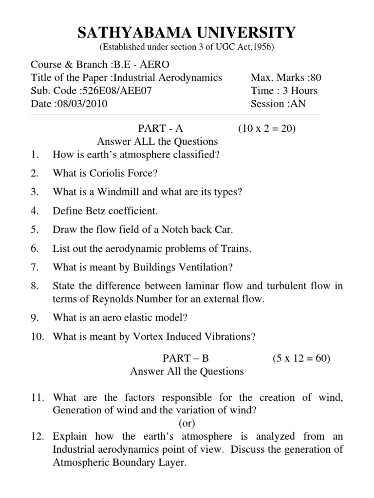WWW - Entrance Exam - Net Sathyabama University Aeronautical ...