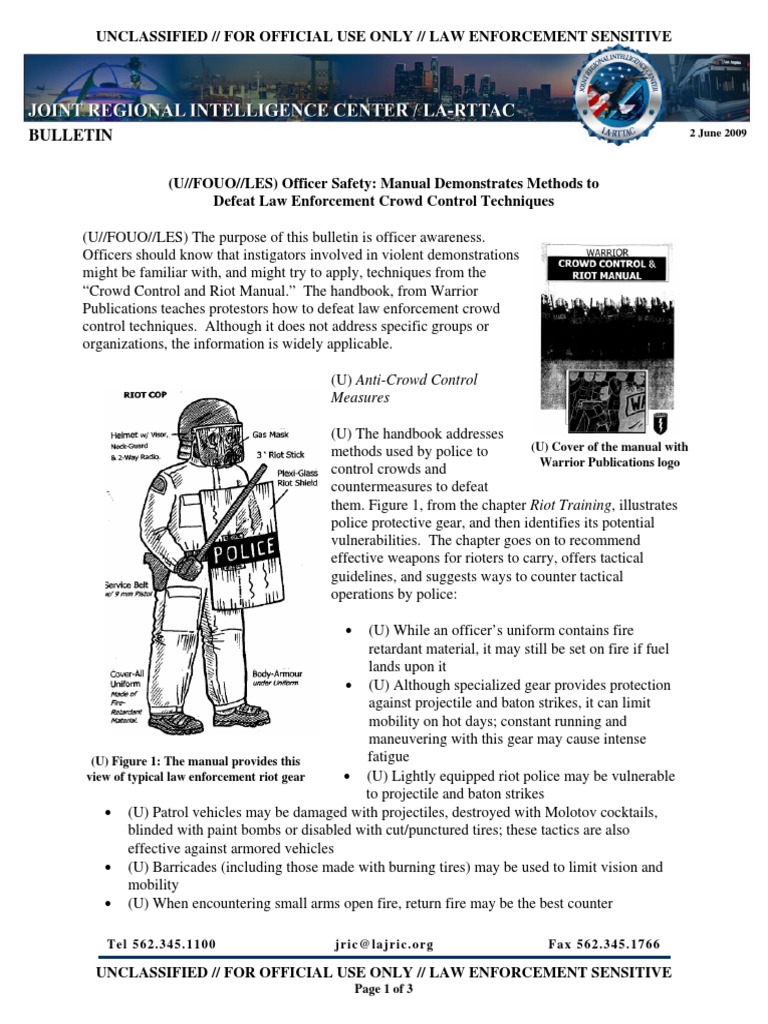 Officer Safety Bulletin: Manual Details Anti-Riot Tactics and ...