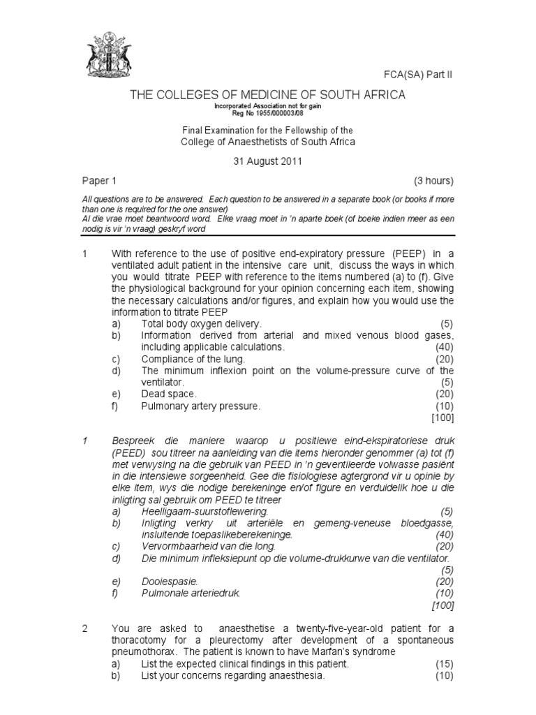 FCA (SA) - Part - II - Past - Papers 10 | Download Free PDF | Medical ...