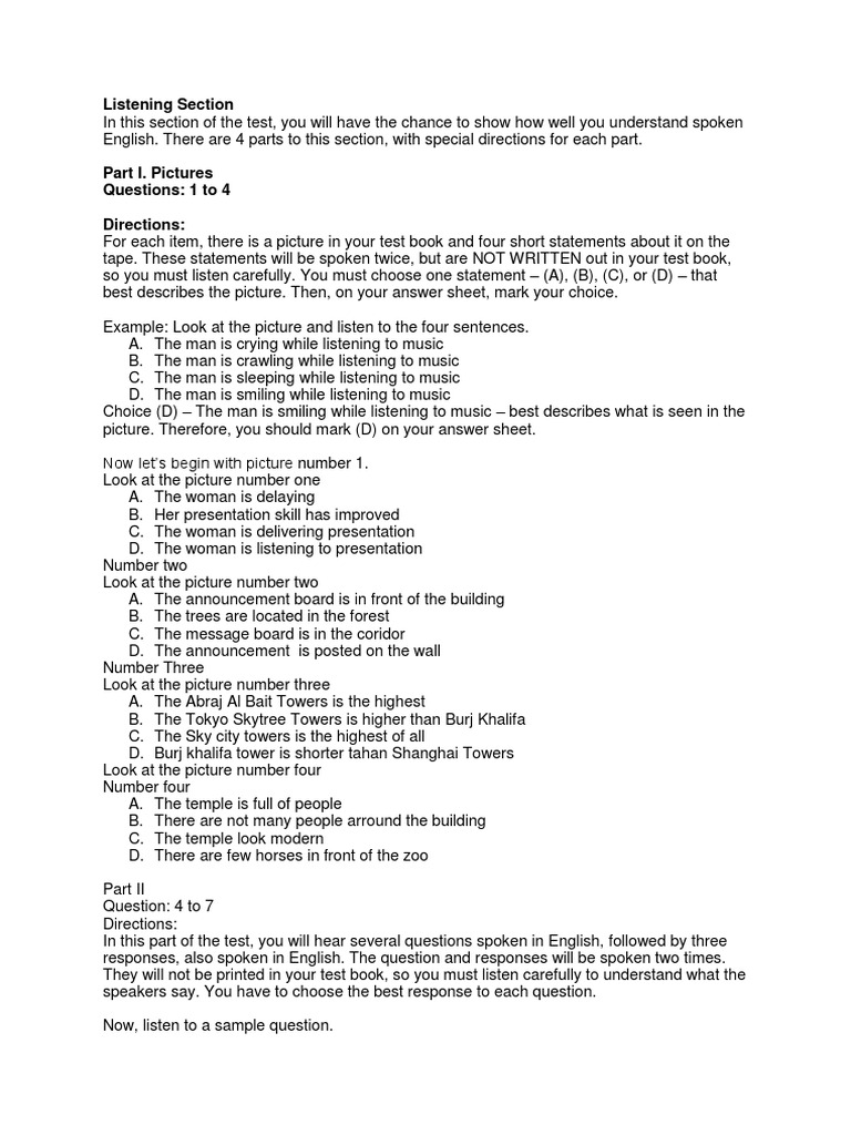 Listening Section Fix | PDF