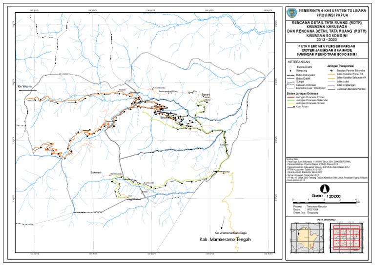 Peta Rencana Pengembangan Sistem Jaringan Drainase RDTR Bokondini - A0 ...