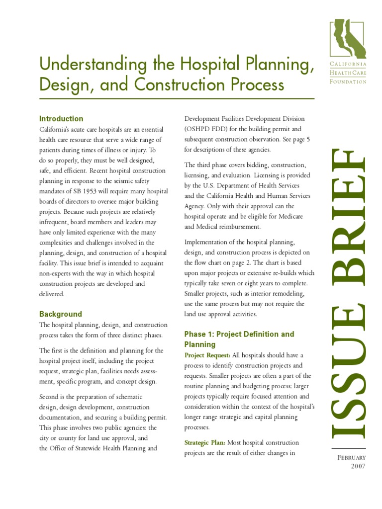 Hospital Planning and Construction Guide | PDF | Technology & Engineering