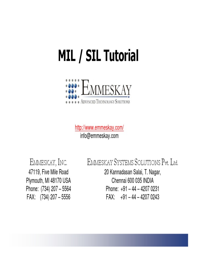 Emmeskay MIL-SIL Tutorial | PDF | Real Time Computing | Simulation
