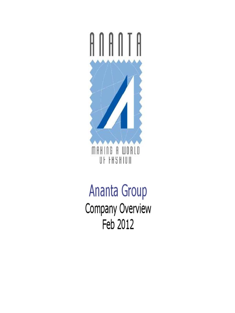 Ananta Group: Apparel Export Overview | PDF | Suit (Clothing) | Clothing