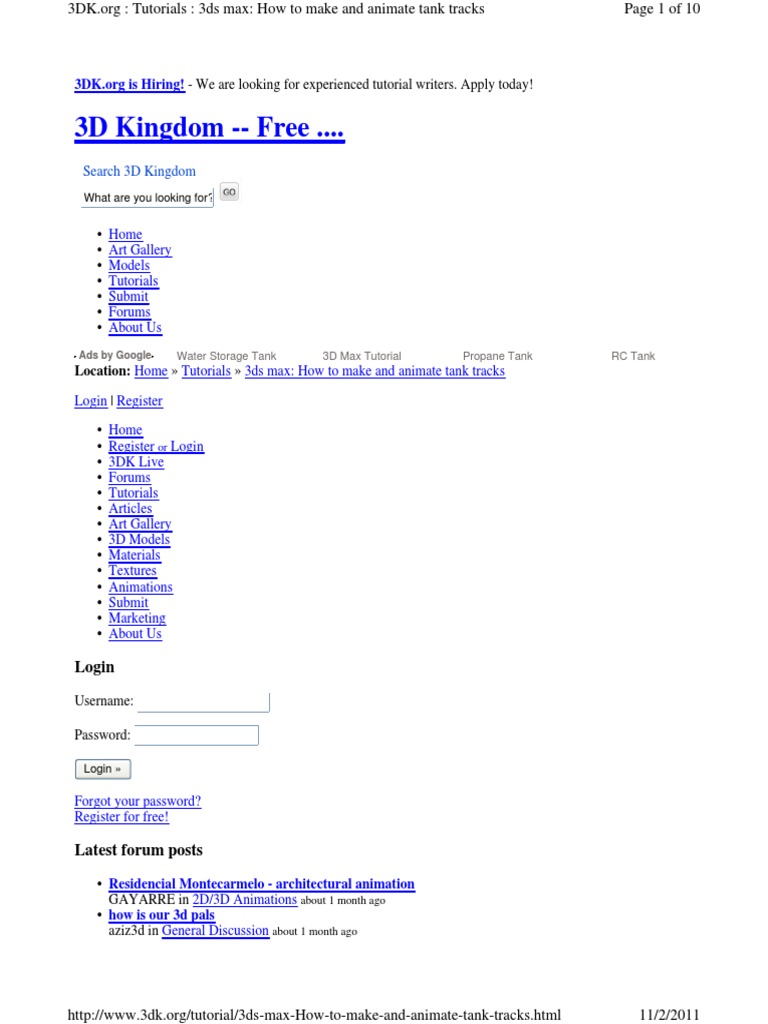 3ds Max How To Make and Animate Tan | PDF | Autodesk 3ds Max | Internet