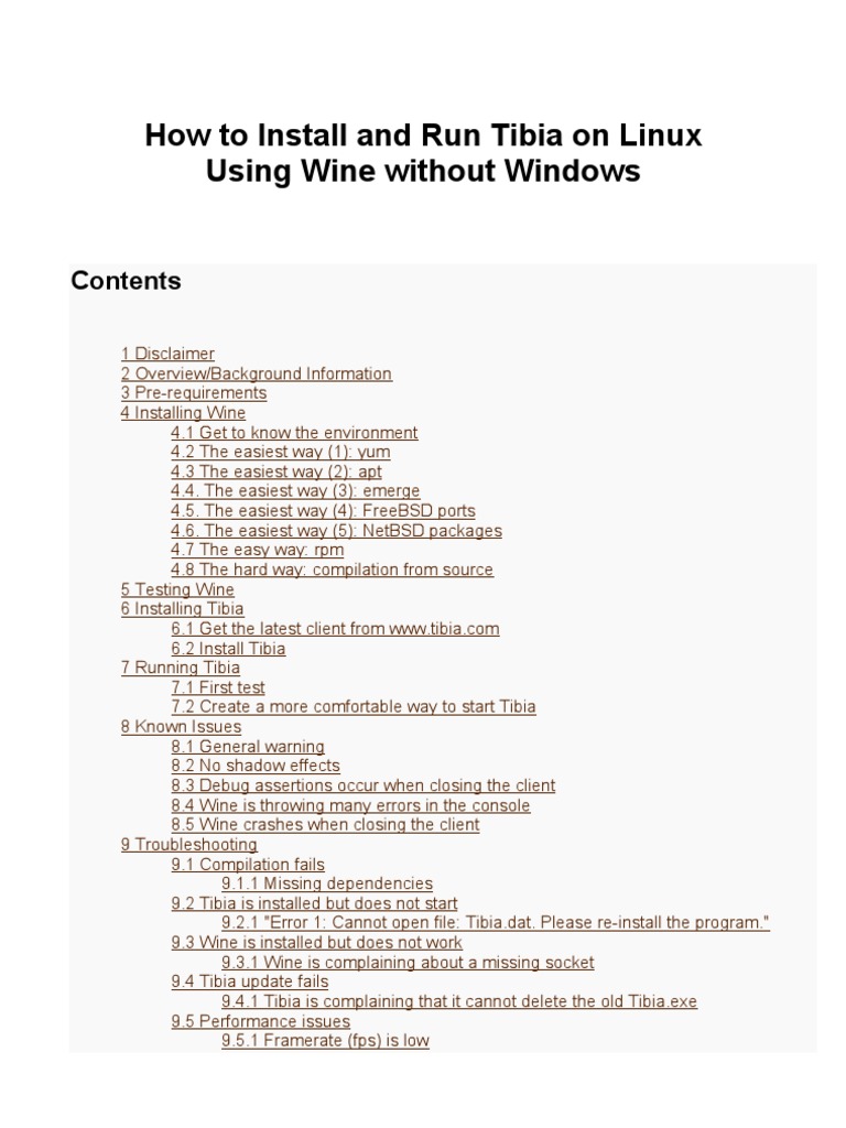 Install Tibia on Linux Using Wine | PDF | Command Line Interface | Linux