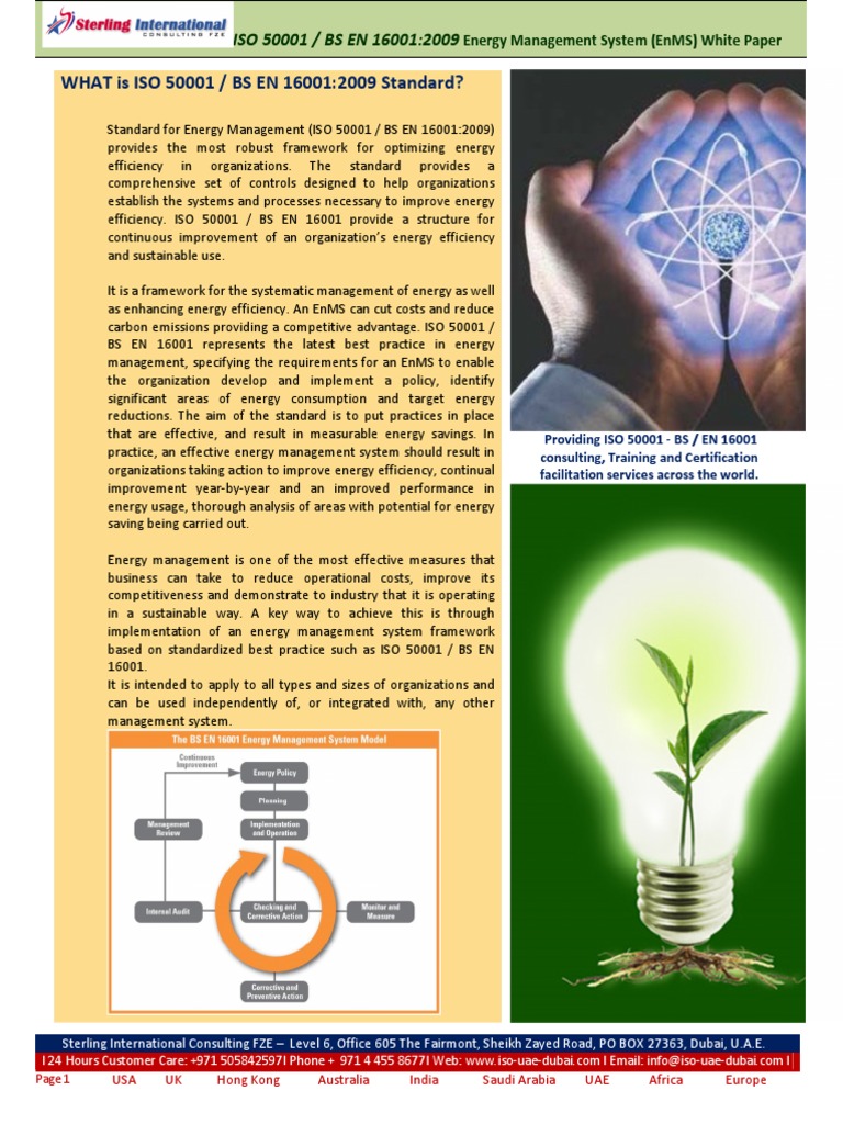 Bs en 16001 Iso 50001 White Paper - Uae | PDF | Energy Management ...
