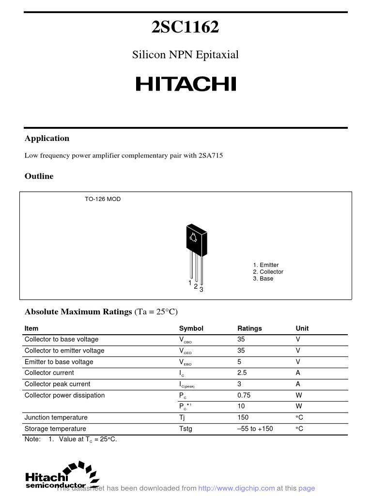 Silicon NPN Epitaxial: Application | PDF | Reliability Engineering | Bipolar Junction Transistor