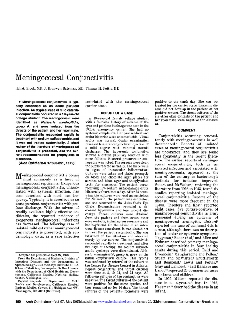 Meningococcal Conjunctivitis: /teningococcal | PDF | Public Health ...