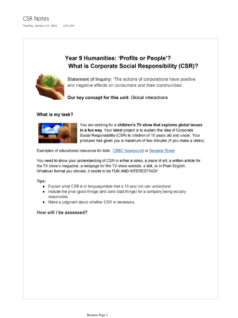 09-HUM-CSR Notes-18VarunS | PDF | Corporate Social Responsibility ...