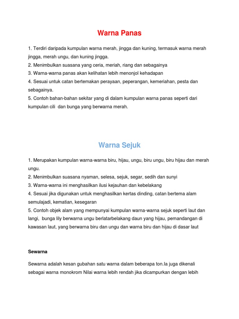 Warna Panas | PDF