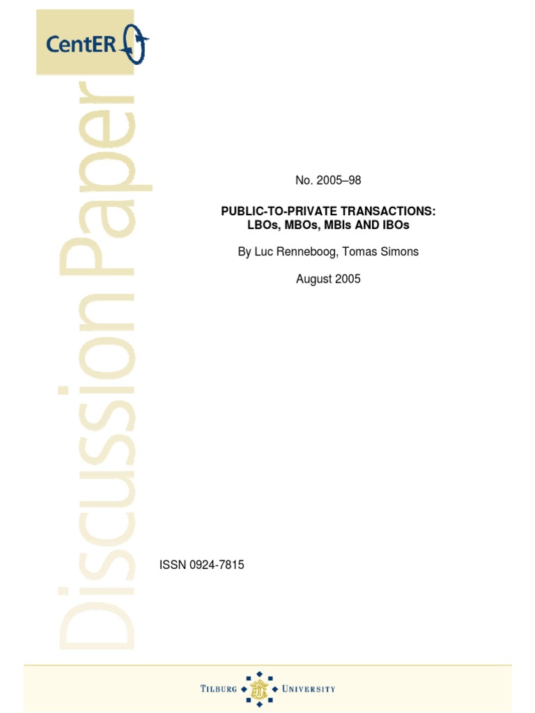 PTP Transactions Overview OK | PDF | Leveraged Buyout | Takeover