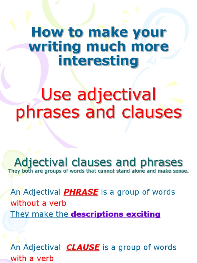 Enhancing Writing with Adjectival Phrases | PDF | Adjective | Phrase