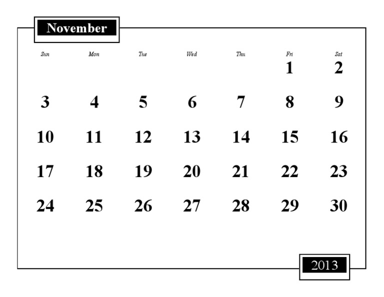 Blank November Cal | PDF