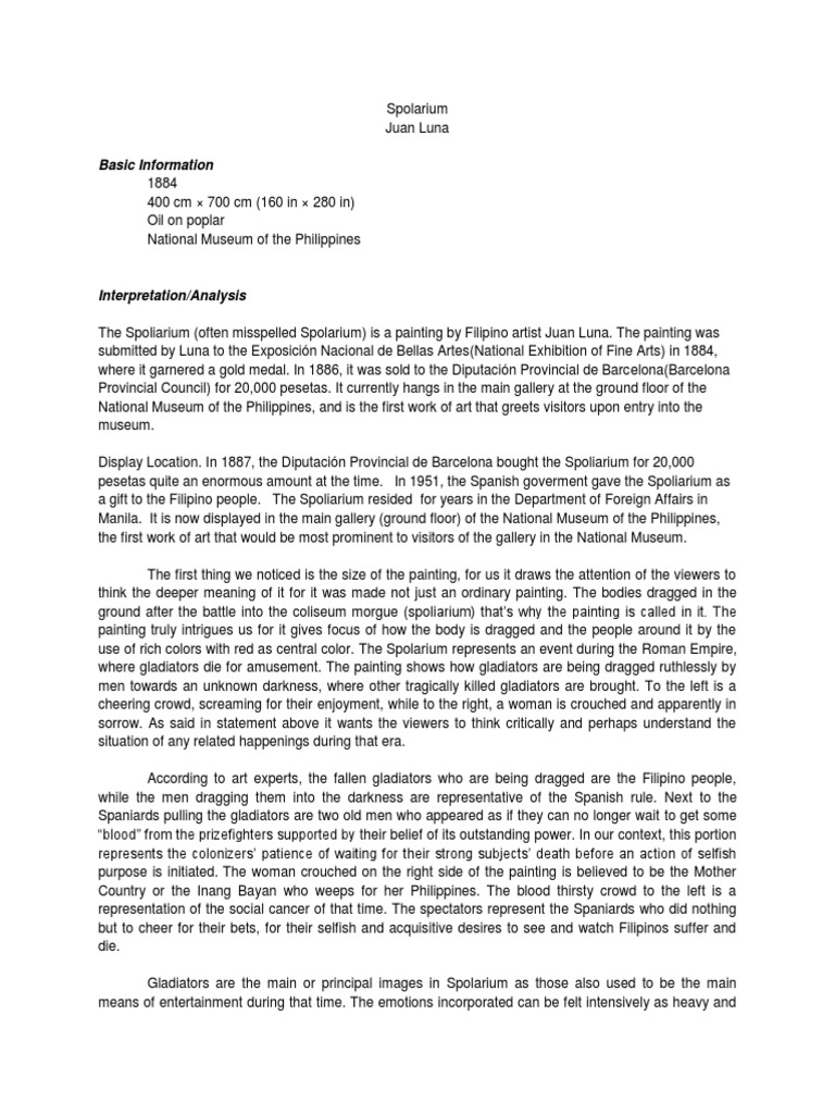 Spolarium by Juan Luna | Paintings | Arts (General)