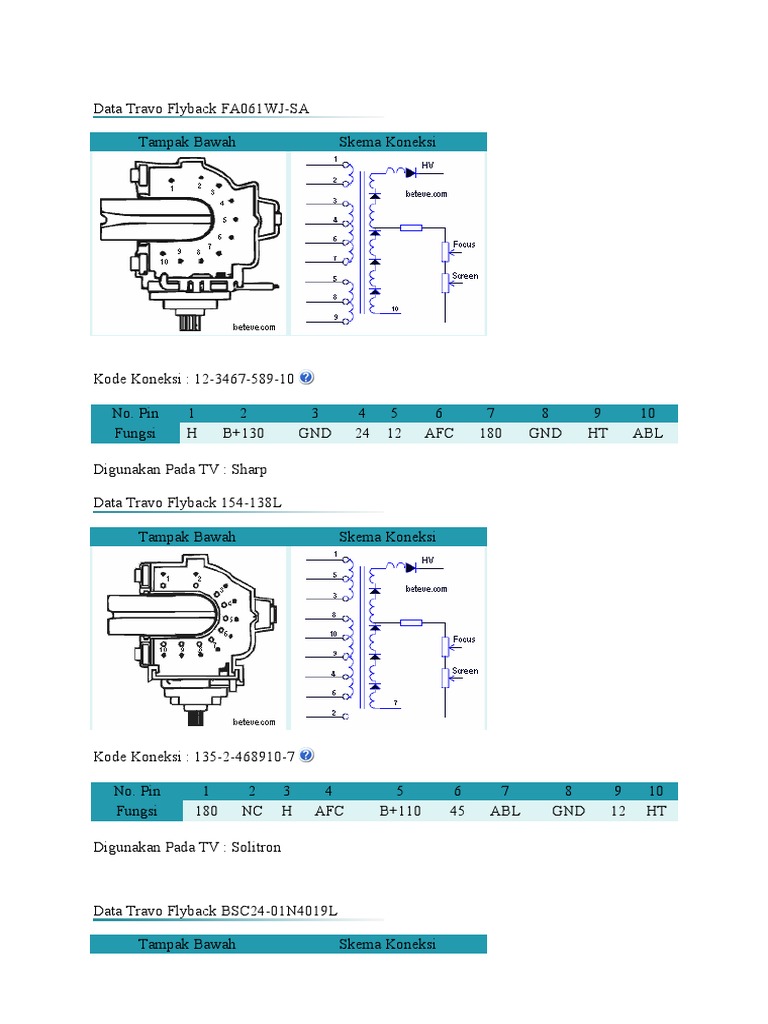 Pin Data Flyback | PDF