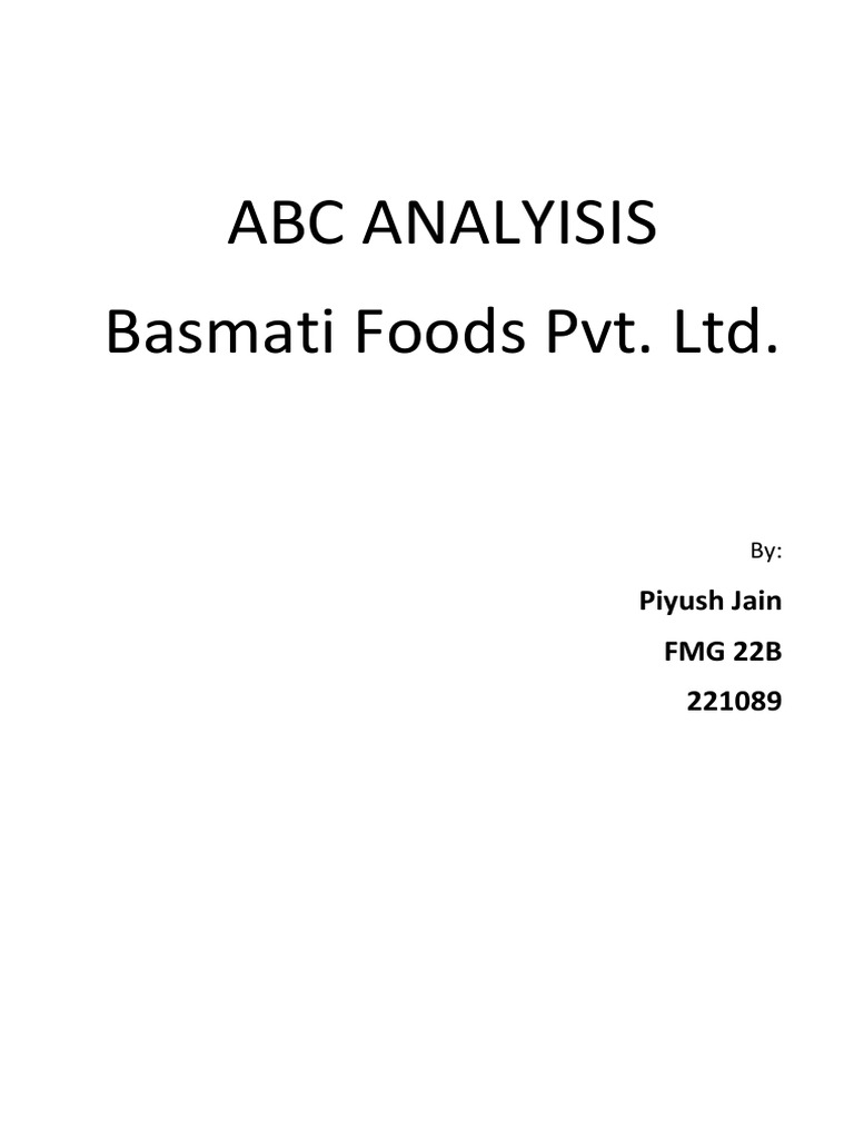 Abc Analysis Report Download Free Pdf Inventory Production And