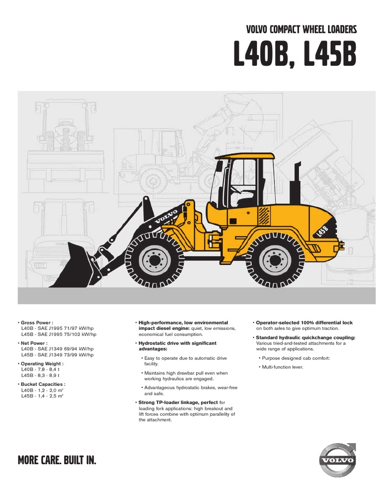 Specifications and Technical Details of Volvo L40B and L45B Compact ...