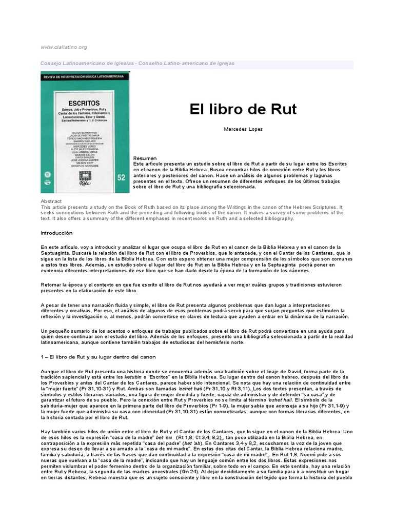 El Libro de Rut | PDF | Libro de rut | Biblia