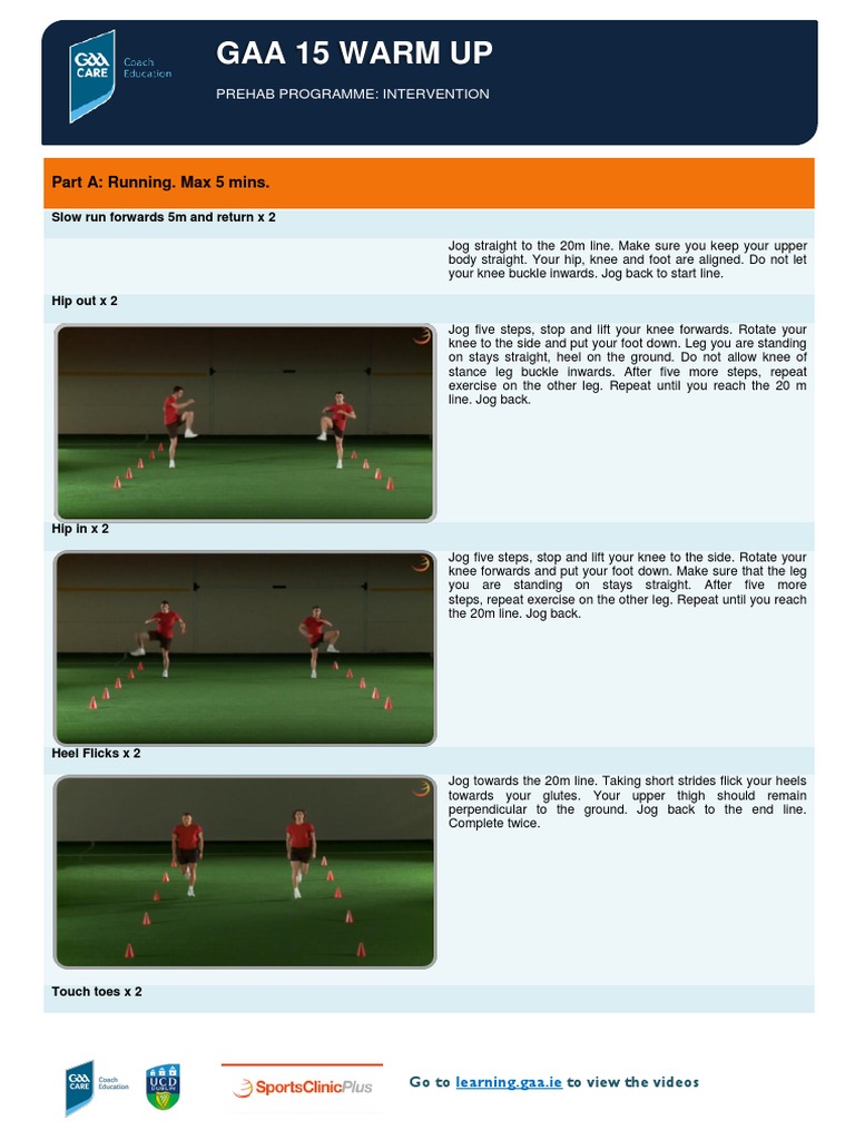 GAA 15 Warm Up | PDF | Anatomical Terms Of Motion | Foot