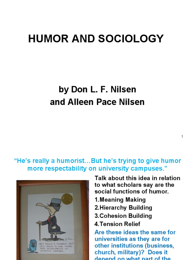 Humor and Sociology: by Don L. F. Nilsen and Alleen Pace Nilsen | PDF ...