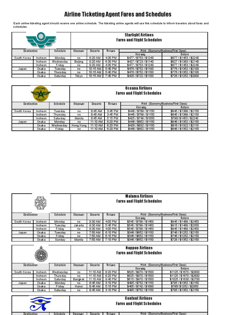 Airline Schedules | PDF