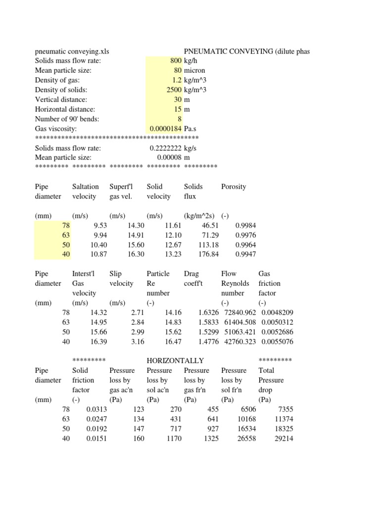 Pneumatic Calculation | PDF | Actuator | Gases