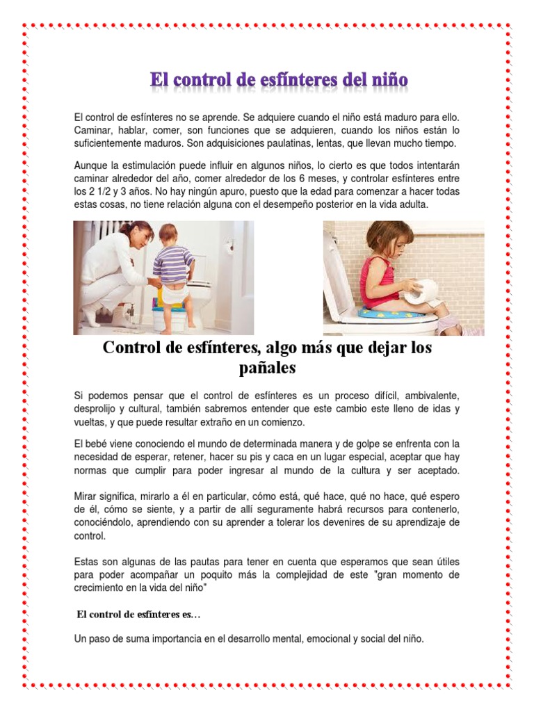 El Control de Esfínteres | PDF | Adultos | Aprendizaje