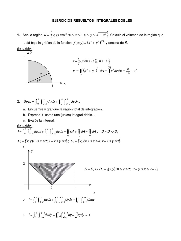Ejercicios Resueltos 4-Integrales Dobles | PDF | Integral | Triángulo