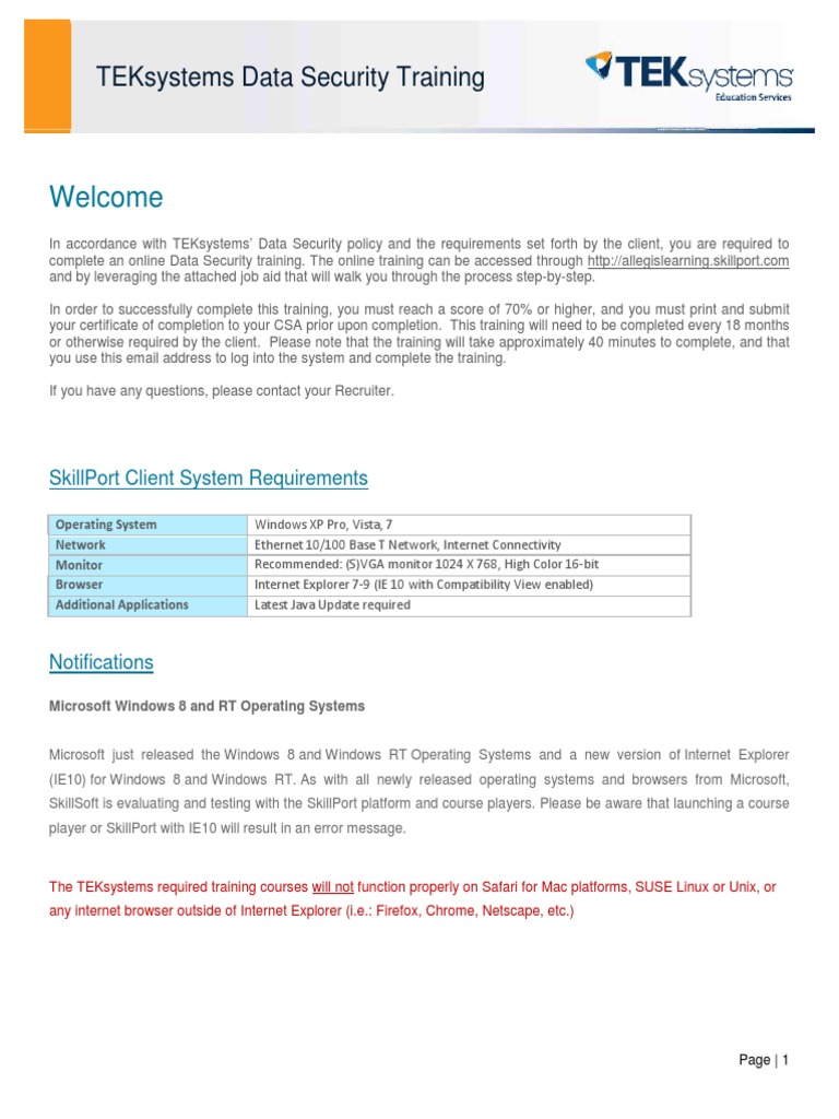 Skillport Allegis Learning Enrollment Guide - vs2 - 05!1!13x | PDF ...
