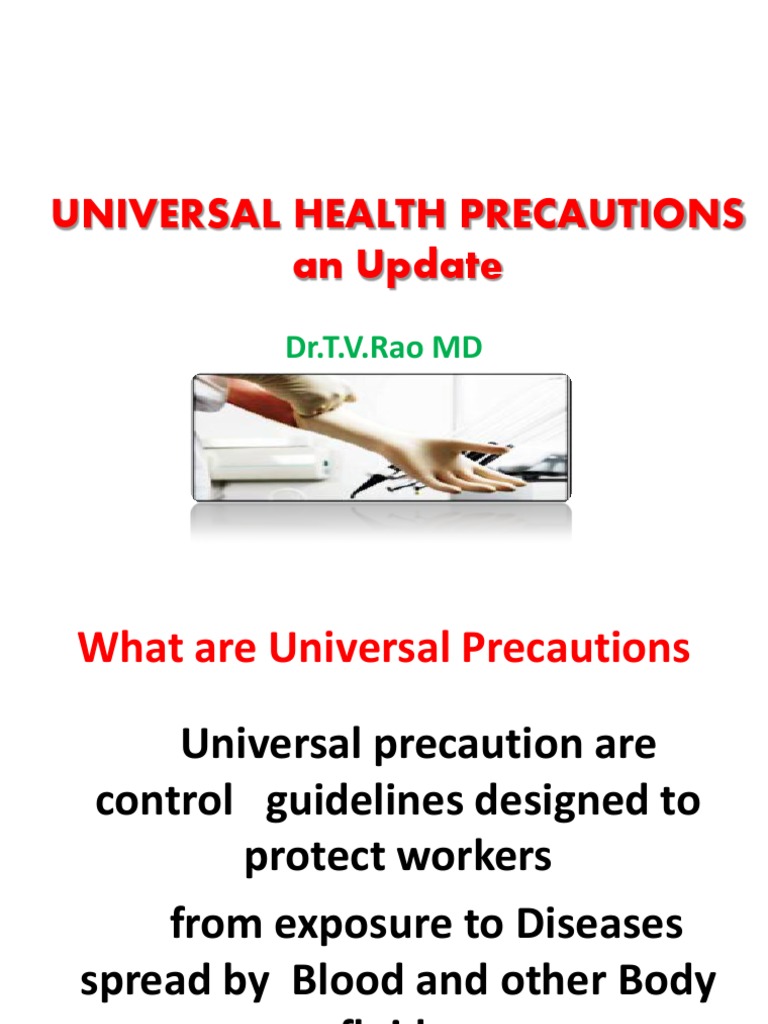 Universal Safety (Health) Precautions | PDF | Infection | Transmission ...