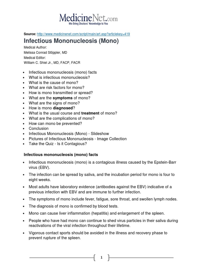 Infectious Mononucleosis | PDF | Infection | Microbiology