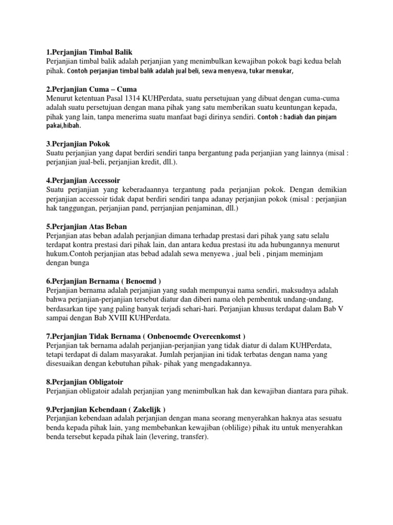 Perjanjian Timbal Balikasd | PDF