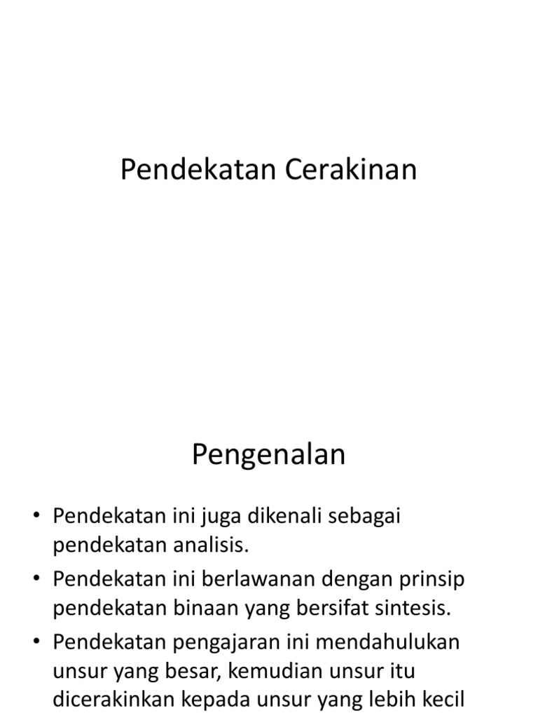 Pendekatan Cerakinan | PDF