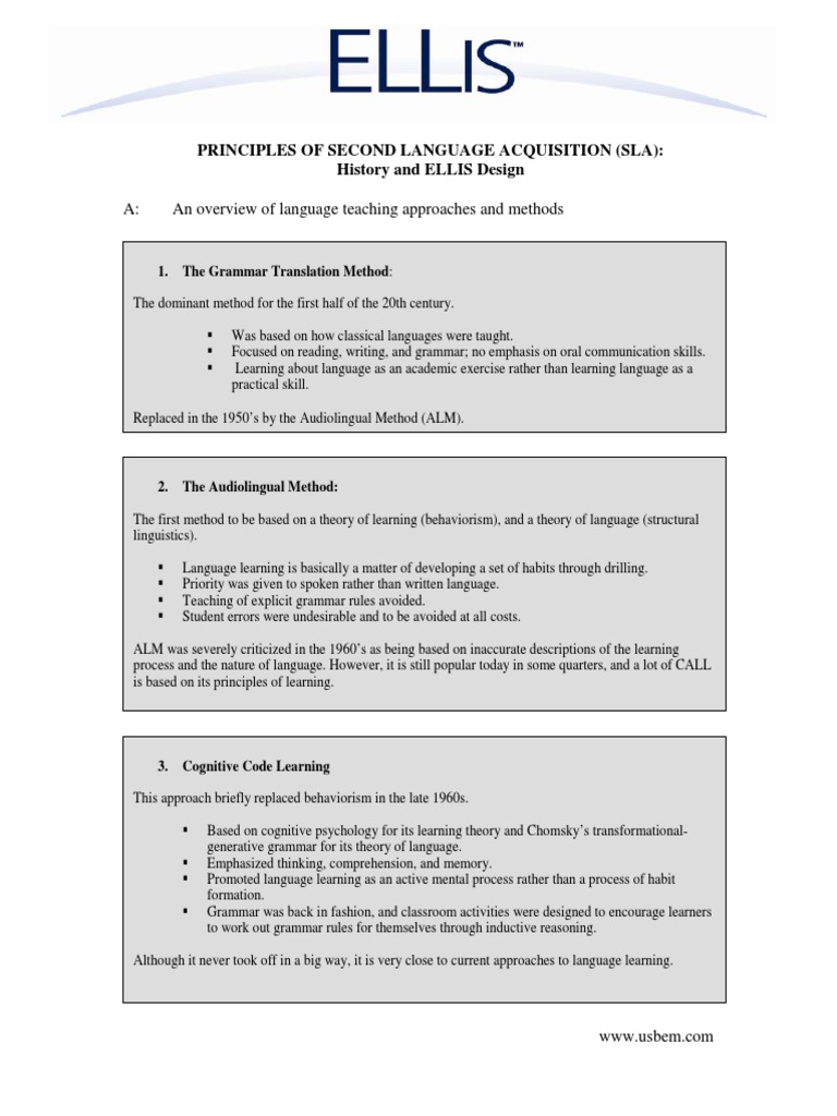 An Overview of Language Teaching Approaches and Methods and the ...