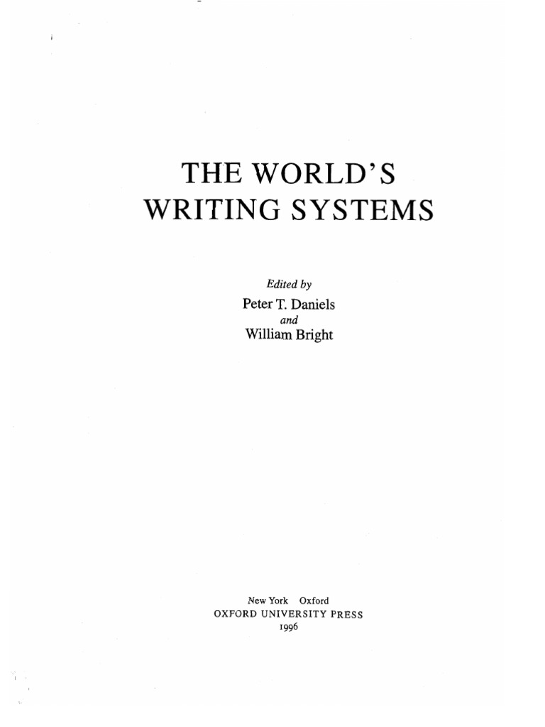 The Worlds Writing Systems | PDF
