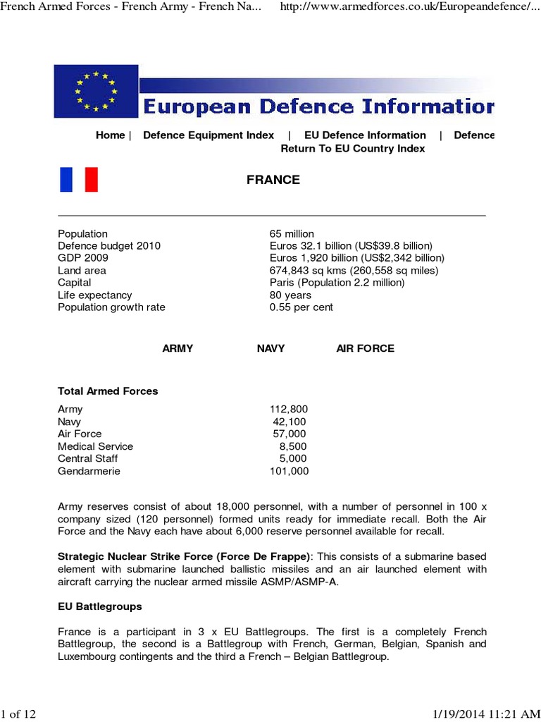 France's Defence Forces Overview | PDF | Brigade | Regiment