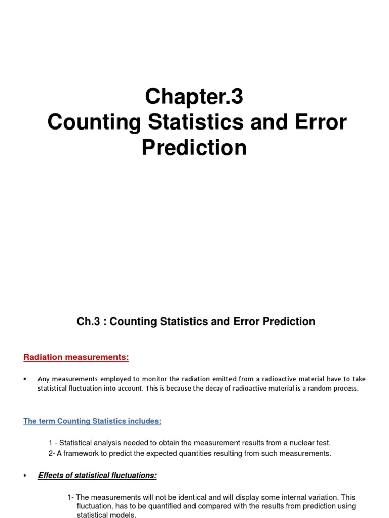 Chapter 3 Radiation | PDF | Normal Distribution | Poisson Distribution