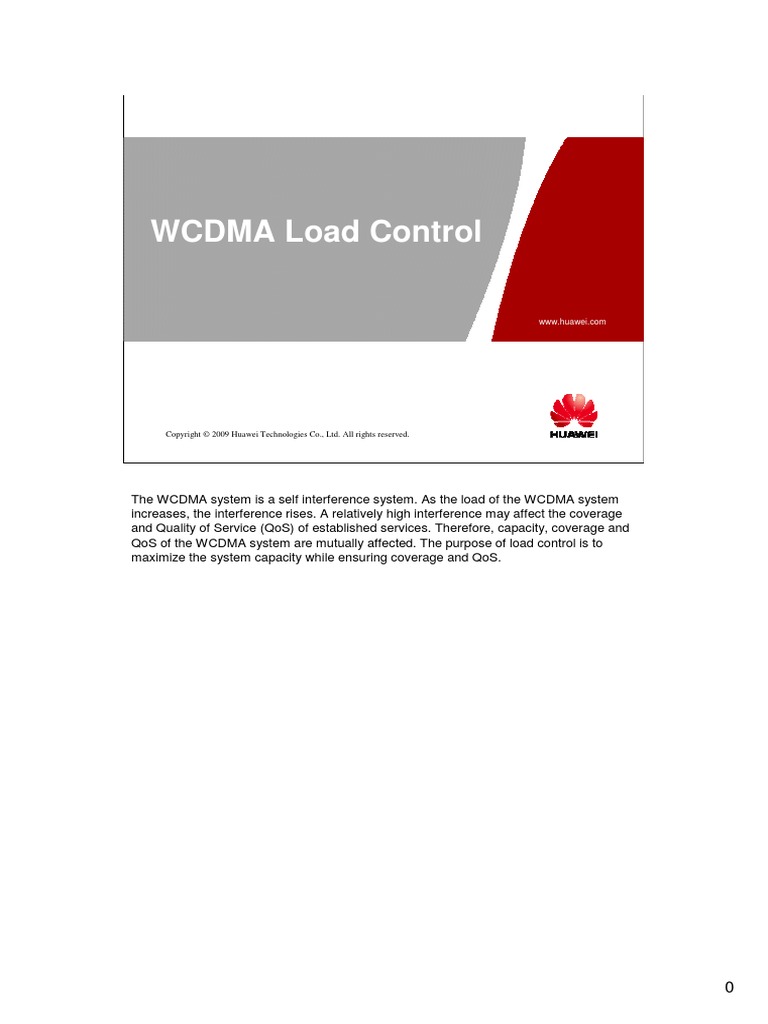 4 WCDMA Load Control Algorithm and Parameters RAN10 | PDF | High Speed Packet Access | Quality ...