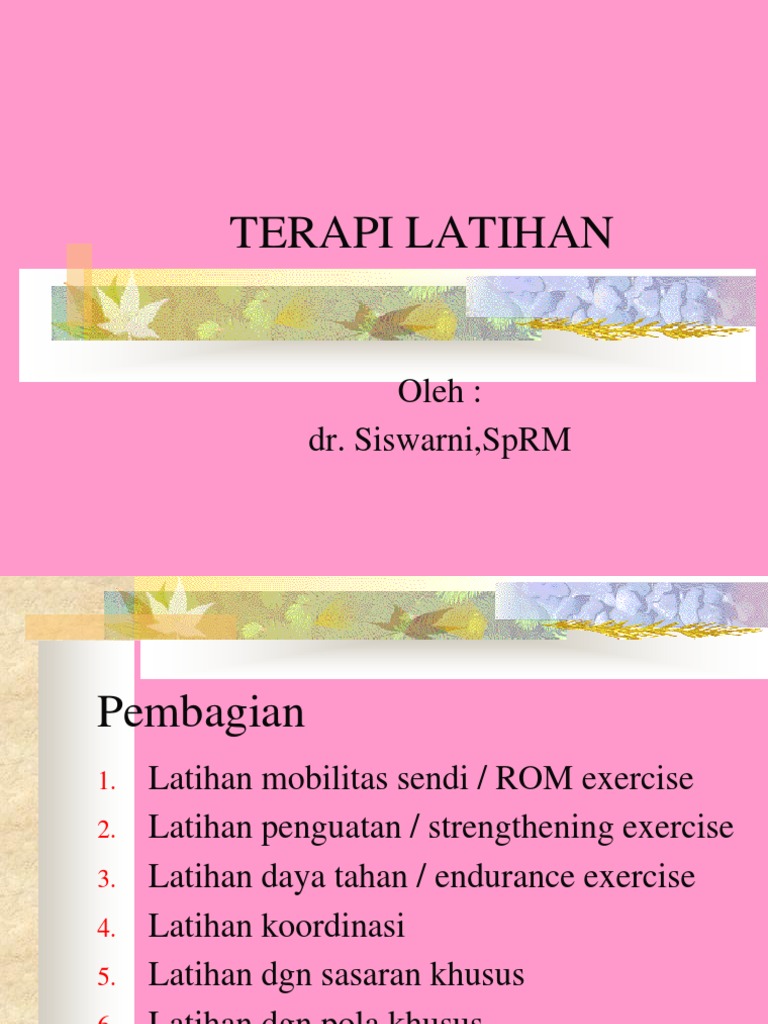 Terapi Latihan | PDF | Kesehatan Holistik | Sains & Matematika