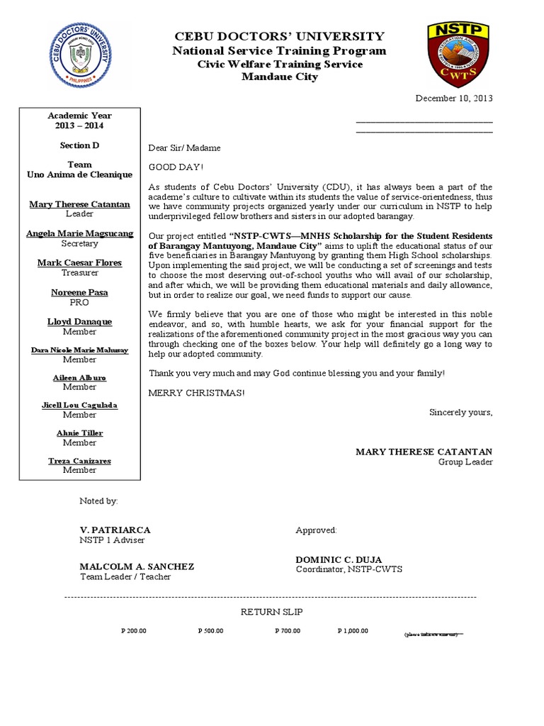 Sample Solicitation Letter For Chapel Fiesta